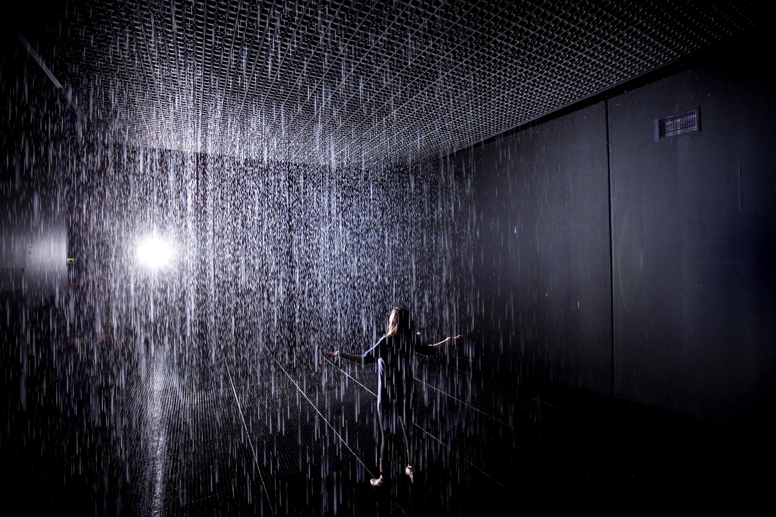 LSN : News : Water feature: Rain Room keeps visitors dry